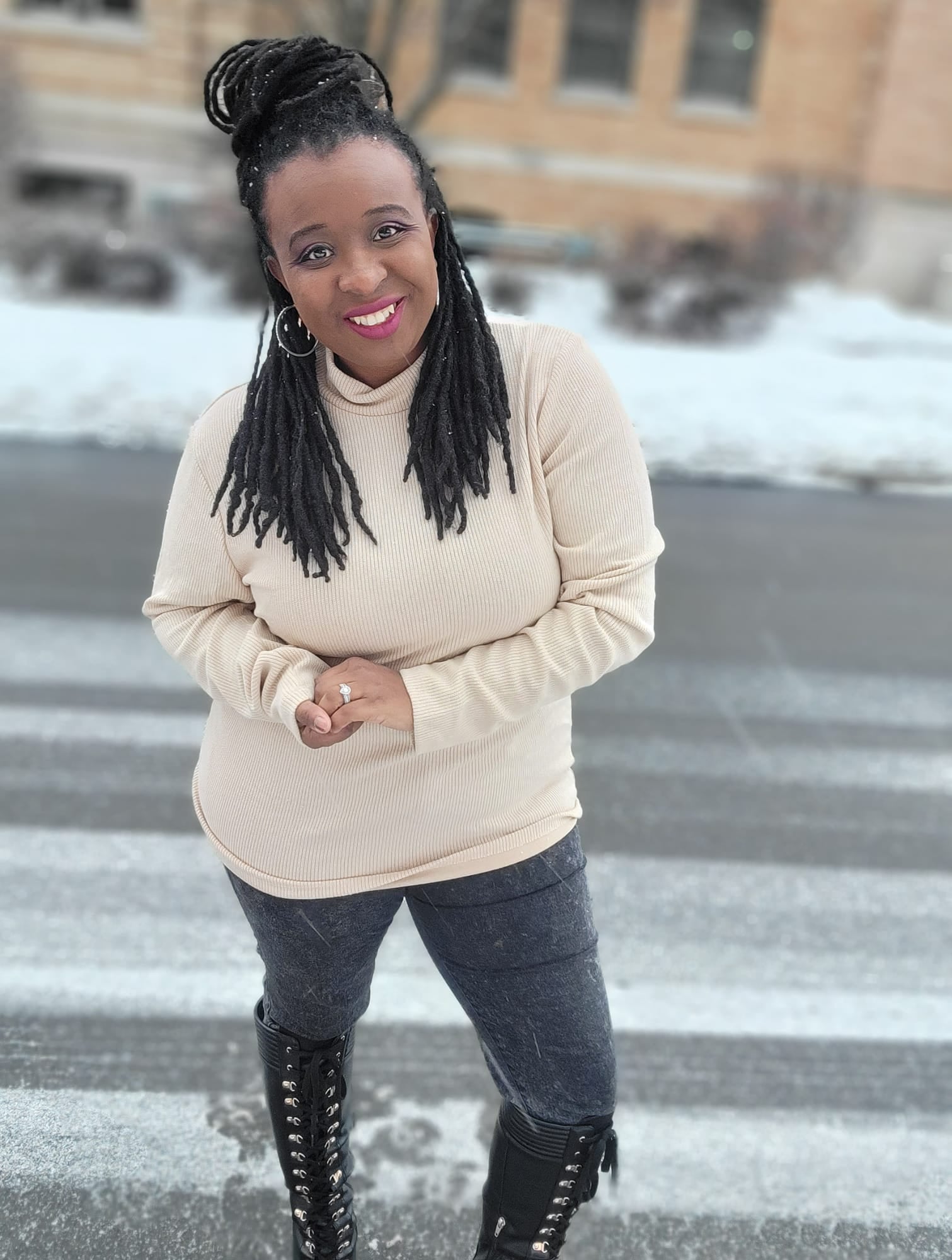 PENELOPE MOCK TURTLENECK LONG SLEEVE TAN